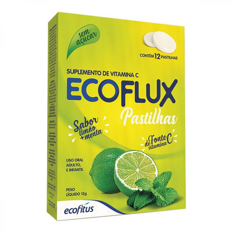 Ecoflux-Com-12-Pastilhas-Sabor-Limão - drogariacatarinense