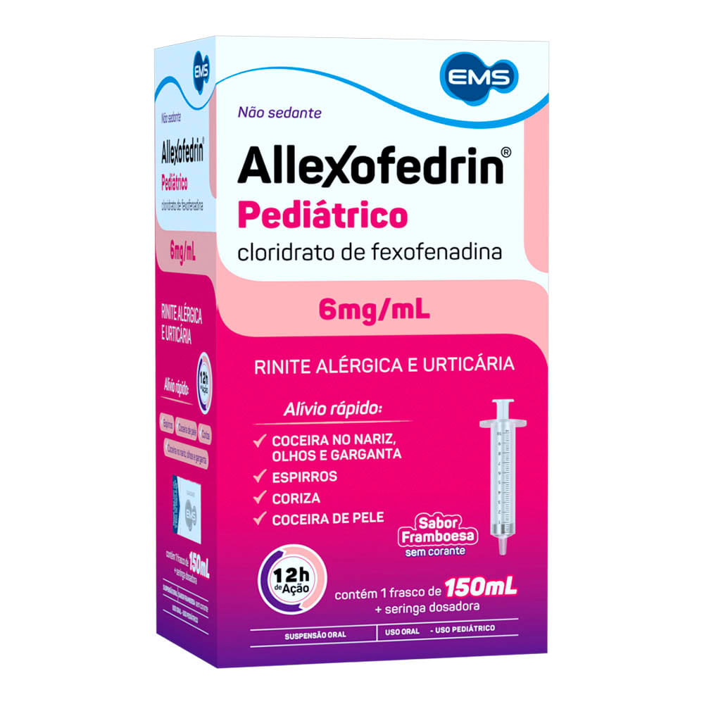 Allexofedrin 6mg/ml Pediátrico Sabor Framboesa 150ml - drogariacatarinense
