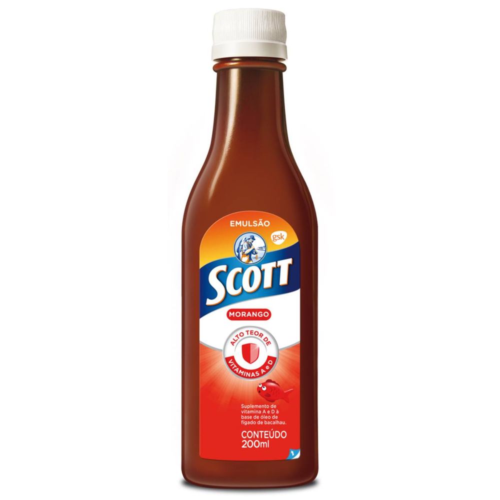 Scott Emulsao Morango 200ml - drogariacatarinense