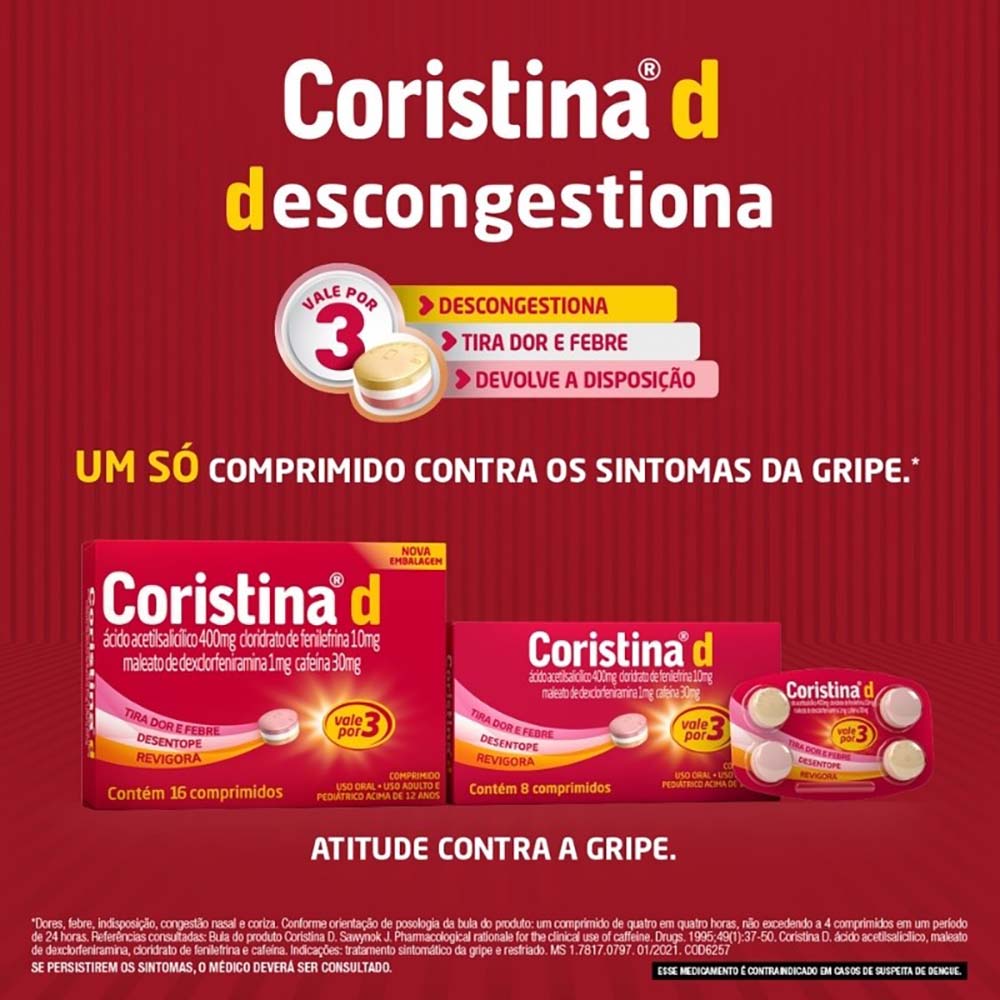Coristina D Com 4 Comprimidos - drogariacatarinense