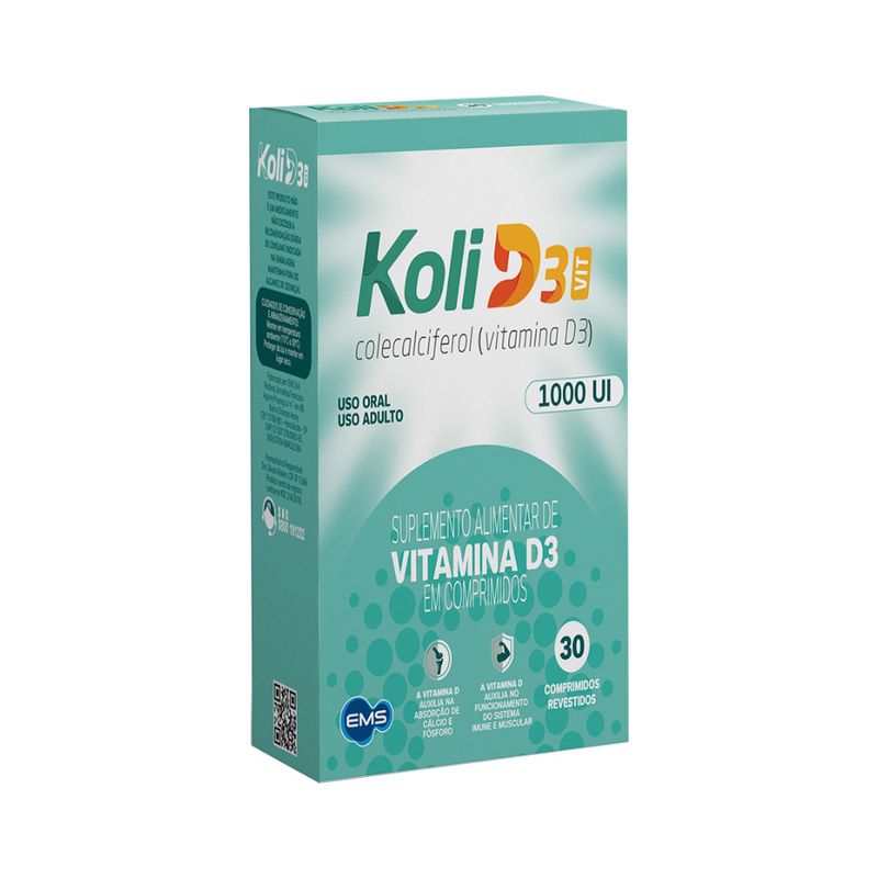 Koli D3 Vit Com 30 Comprimidos 1000ui - drogariacatarinense