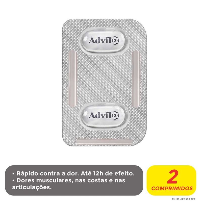 Advil 12h Analgesico Com Ibuprofeno 600mg Alivio Da Dor Muscular 2 ...