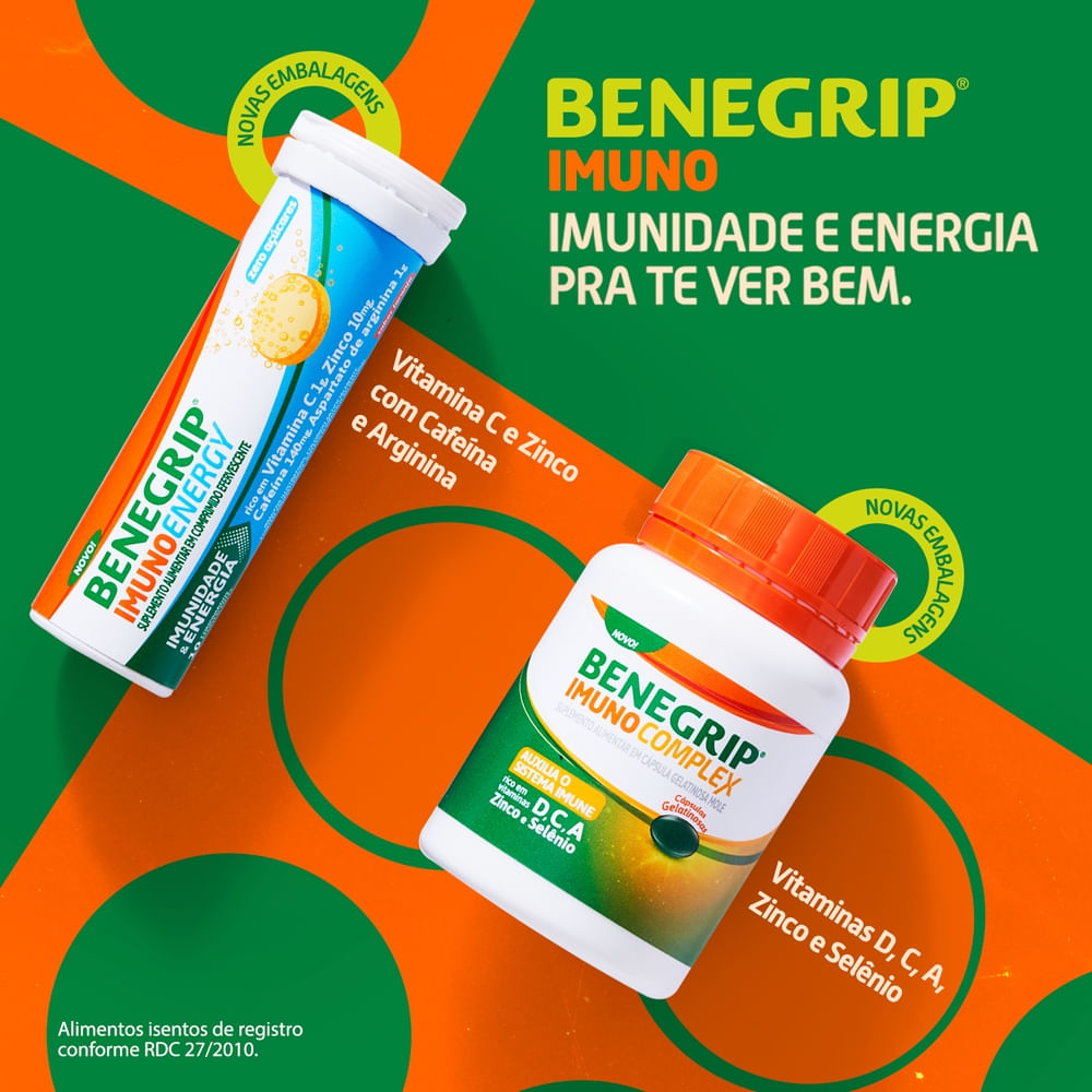 Benegrip Imuno Energy Ct 1 Tubo 10 Cpr Efervescentes - drogariacatarinense