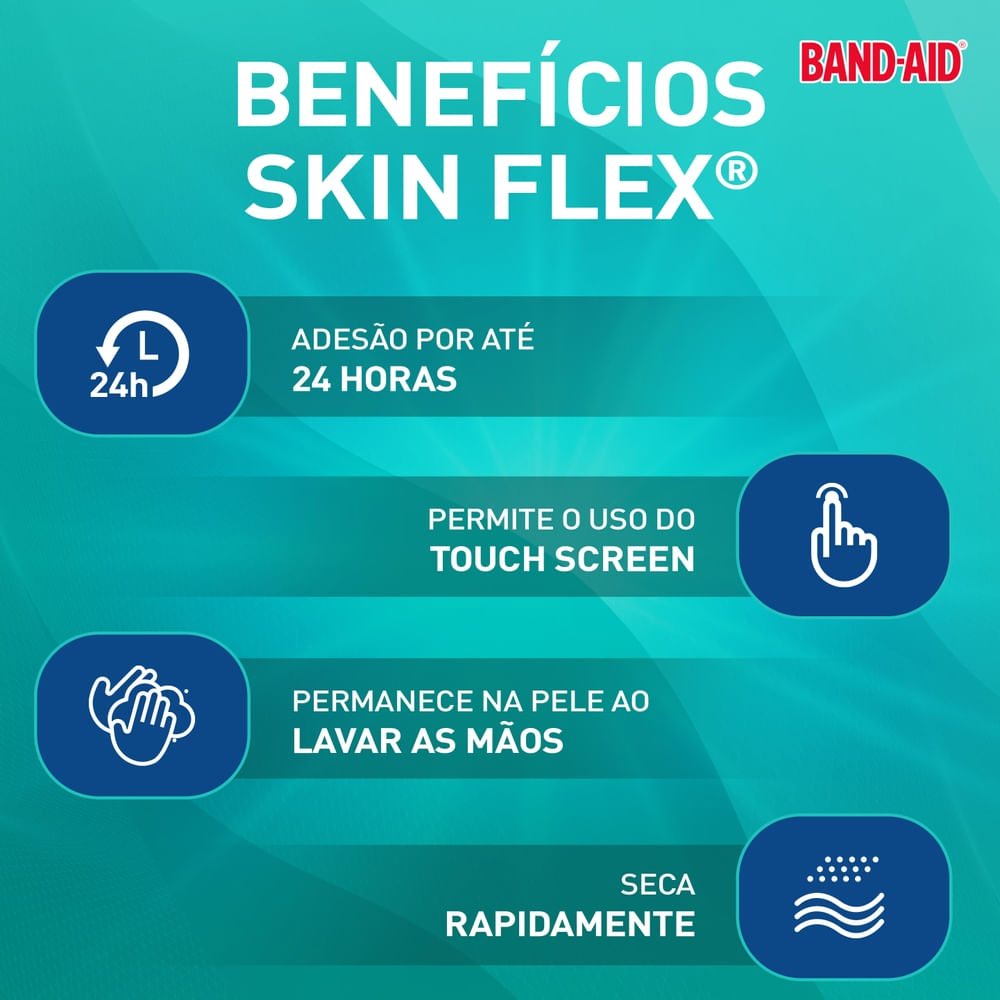 Curativo Band-aid Com 25 Adesivos Skin Flex - drogariacatarinense