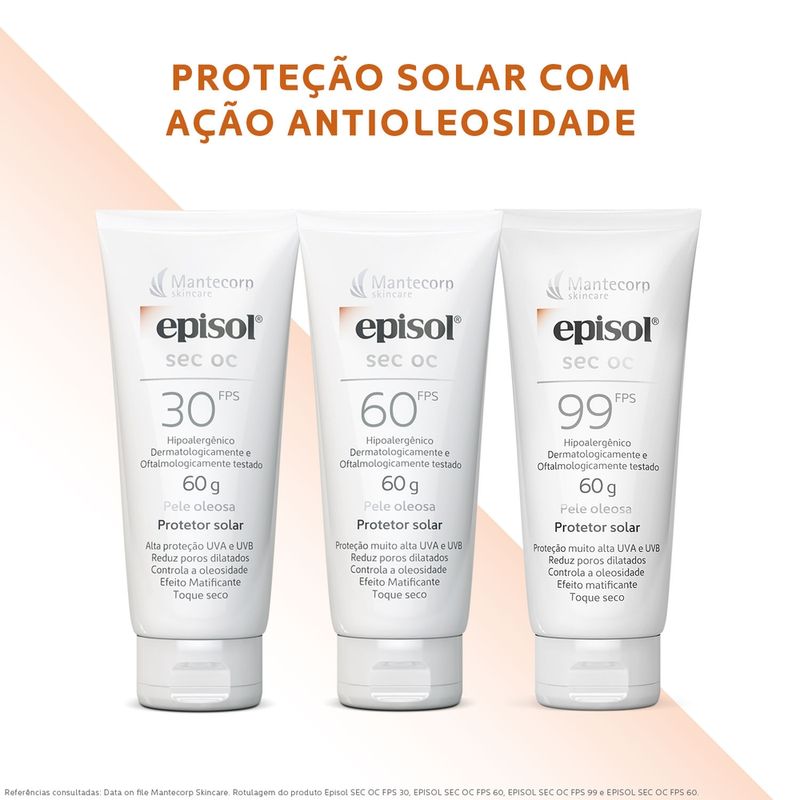 Protetor Solar Episol Sec Oc Fps 60 Bg 60g - drogariacatarinense
