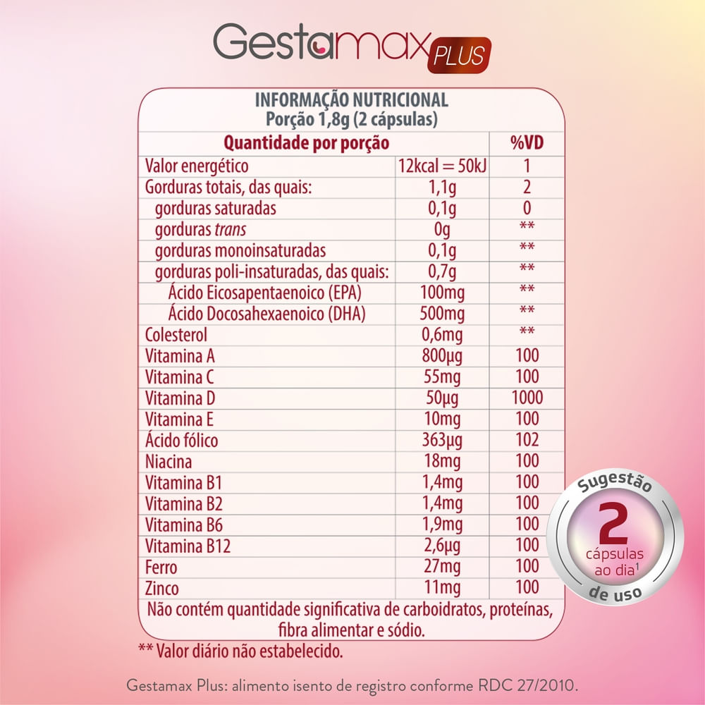 Gestamax Plus 30 Capsulas - drogariacatarinense