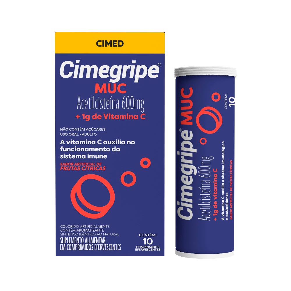 Cimegripe Muc Com 10 Comprimidos Efervescentes Frutas Citricas ...