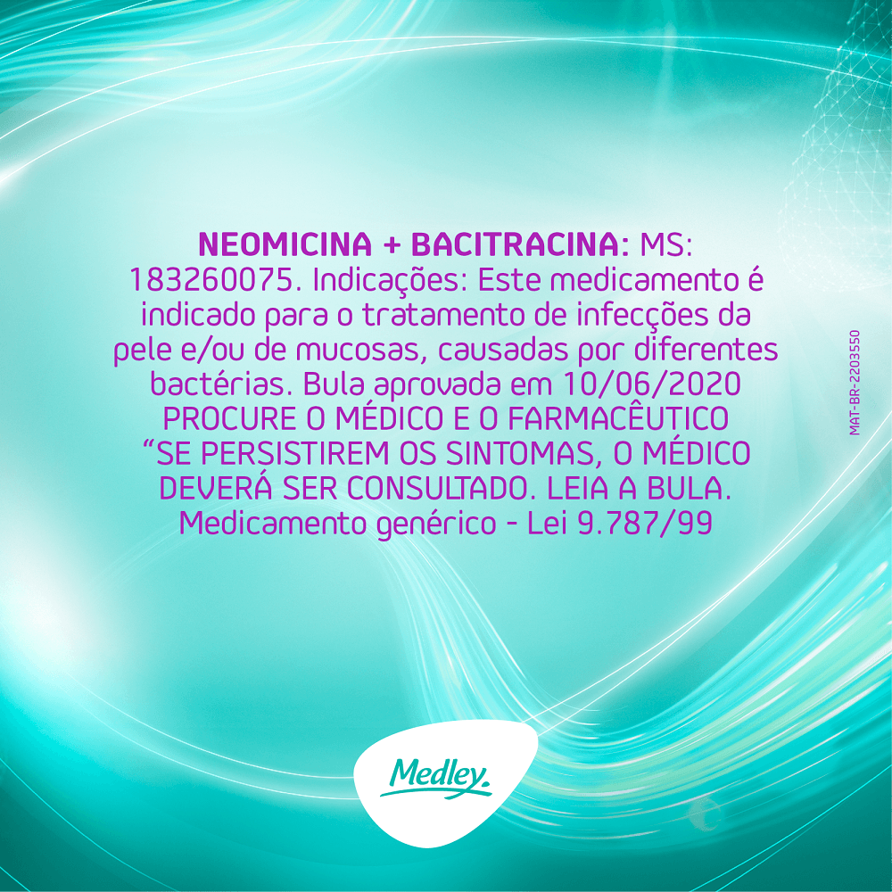Neomicina + Bacitracina Zincica Medley Pomada 50g - drogariacatarinense