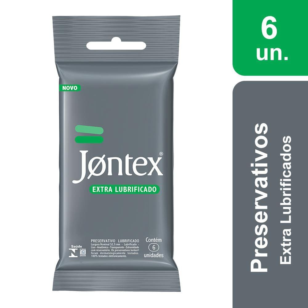 Preservativo Camisinha Jontex Extra Lubrificado - 6 Unidades ...