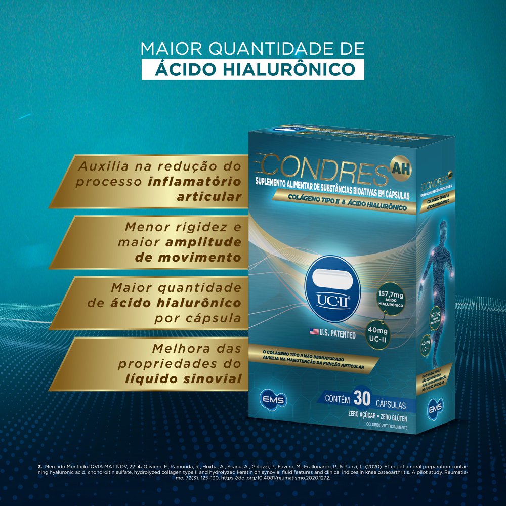 Colageno Tipo Ii E Acido Hialuronico Condres Ah 30 Capsulas ...