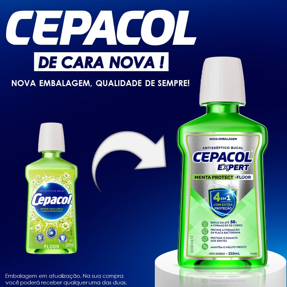 Enxaguante Cepacol Bucal Expert 250ml Menta Protect - drogariacatarinense