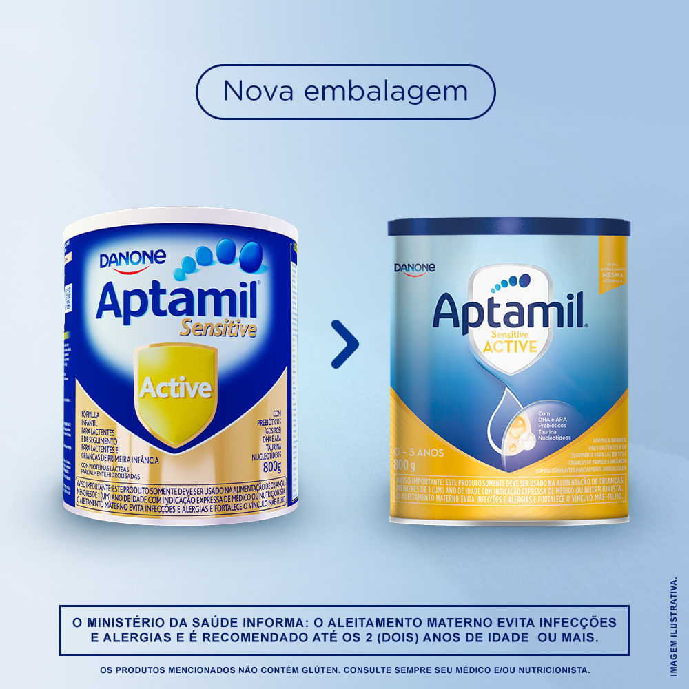 Formula Infantil Aptamil Sensitive Active Danone 800g - drogariacatarinense