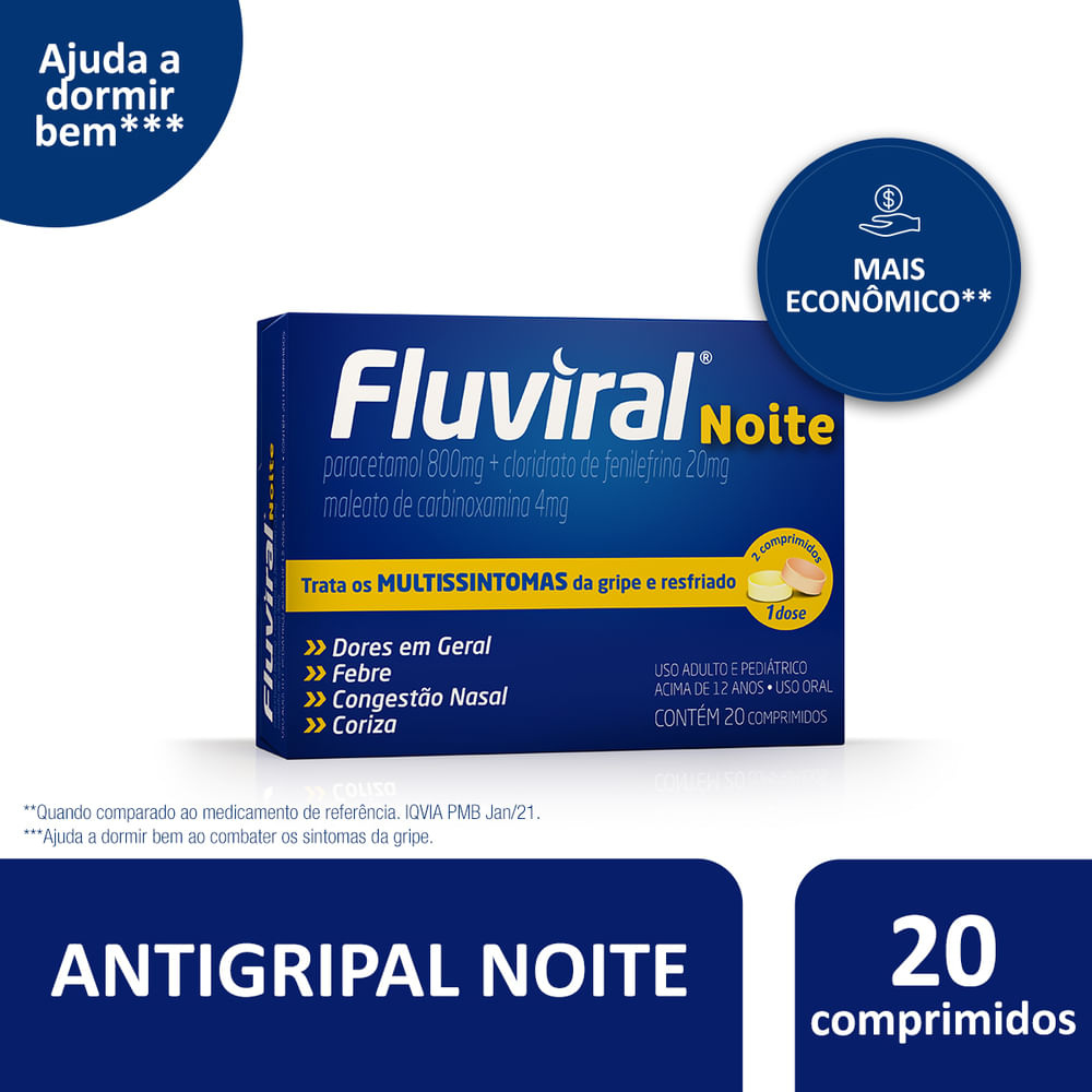 Fluviral Noite Com 20 Comprimidos - drogariacatarinense