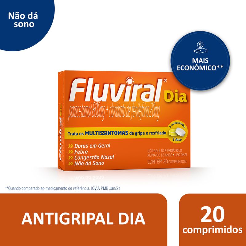 Fluviral Dia Com 20 Comprimidos - drogariacatarinense
