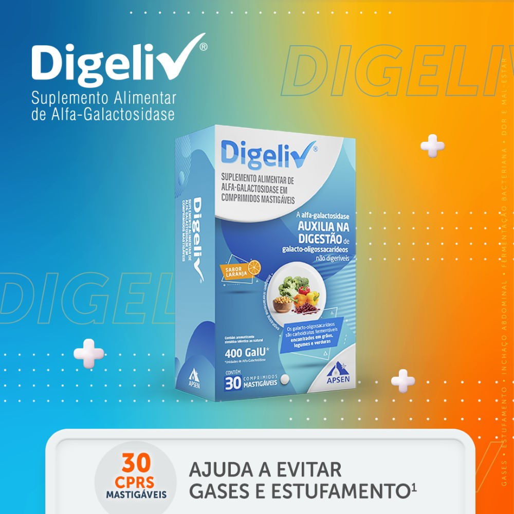 Digeliv Com 30 Comprimidos Mastigaveis 400gaiu Laranja ...