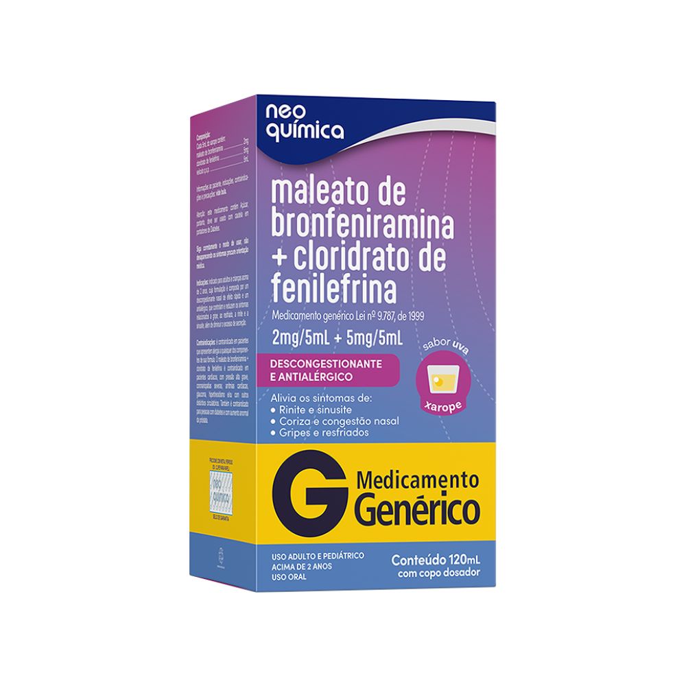 Descongestionante Bronfeniramina 2mg + Fenilefrina 5mg Neo Quimica ...
