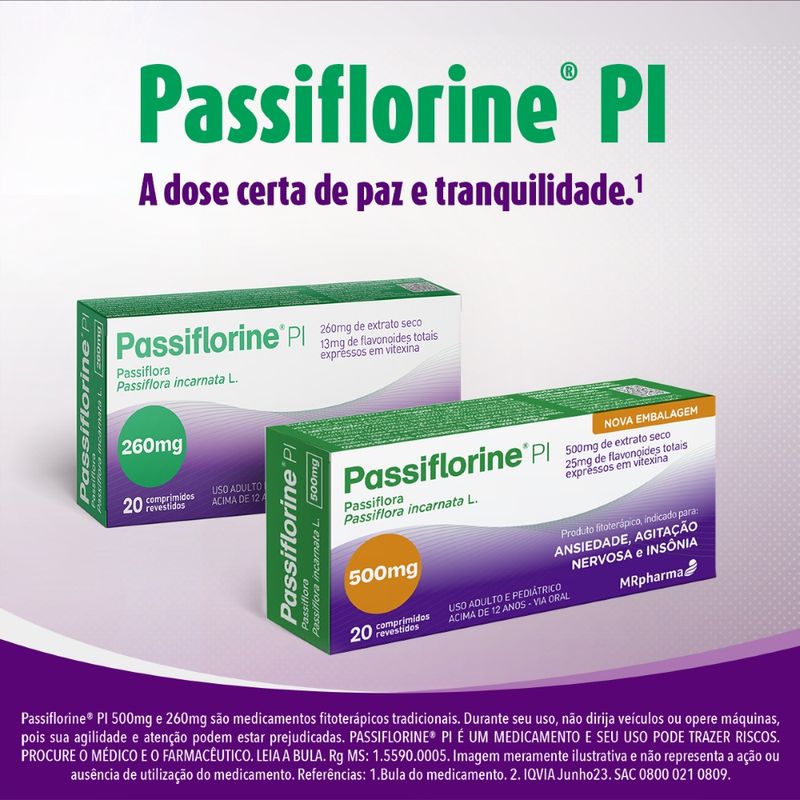 Passiflorine Pi 500mg + 25mg Com 20 Comprimidos Revestidos ...