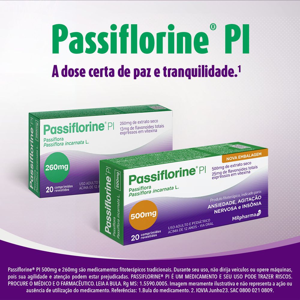 Passiflorine Pi Com 20 Comprimidos Revestidos 260mg - drogariacatarinense