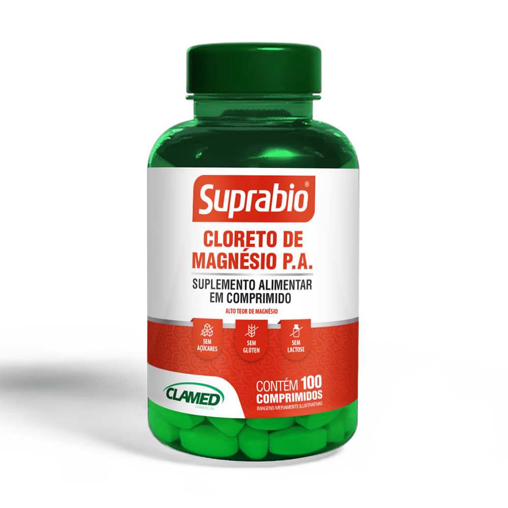 Suplemento Alimentar Suprabio Cloreto De Magnesio P.a. 100 Comprimidos - drogariacatarinense