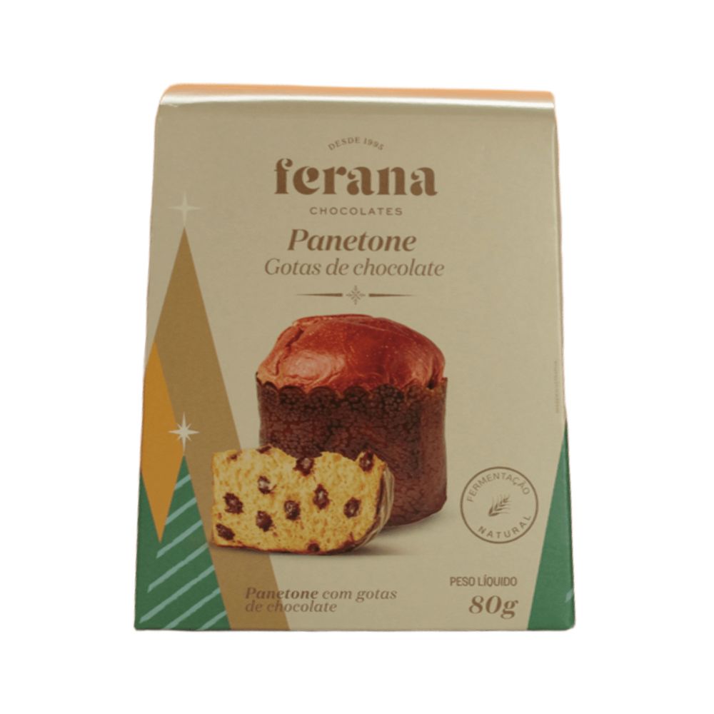Mini Panetone Ferana Gotas De Chocolate 80gr - drogariacatarinense