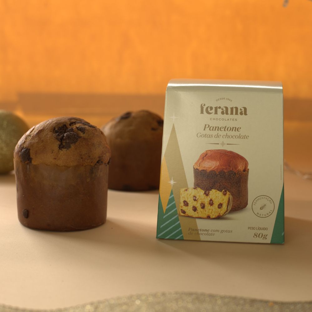 Mini Panetone Ferana Gotas De Chocolate 80gr - drogariacatarinense