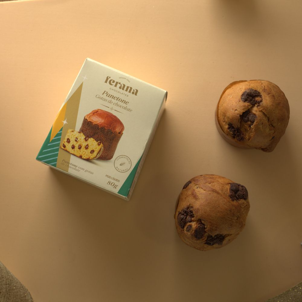 Mini Panetone Ferana Gotas De Chocolate 80gr - drogariacatarinense