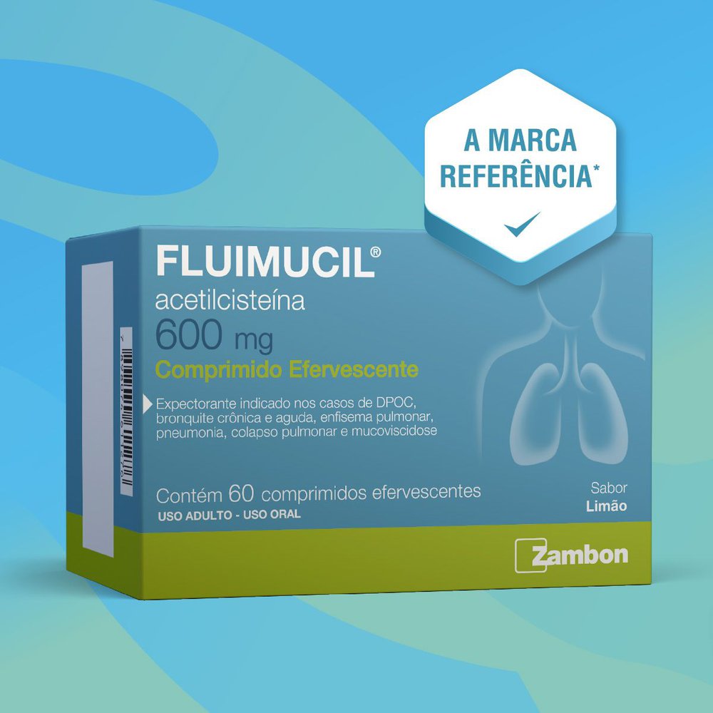Fluimucil 600mg Sabor Limao 60 Comprimidos Efervescentes Zambon ...