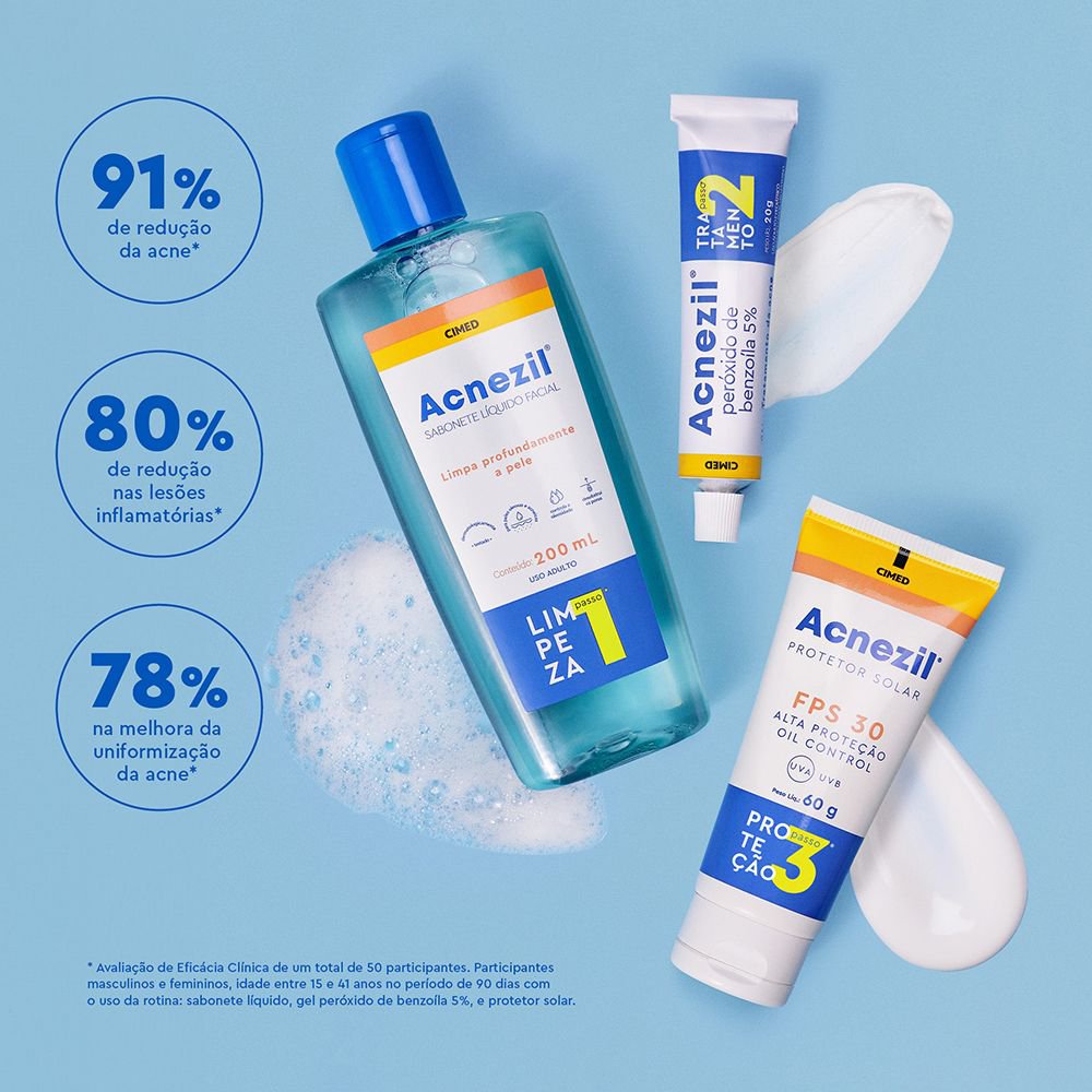Acnezil Gel Tratamento Antiacne Com Peroxido Benzoila 20g ...