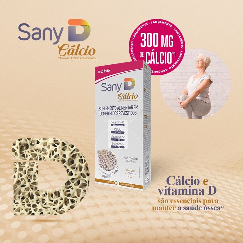 Suplemento Alimentar Sany D Calcio 30 Comprimidos - drogariacatarinense